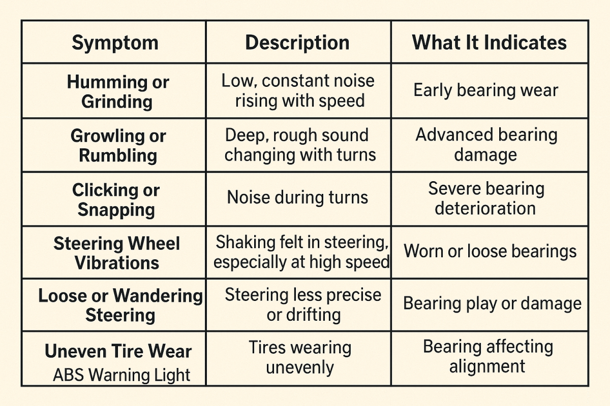 Wheel Bearing Noise Symptoms: How to Identify Damage